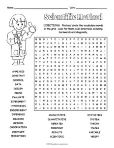 THE SCIENTIFIC METHOD Word Search Puzzle Worksheet Activity | Made By ...