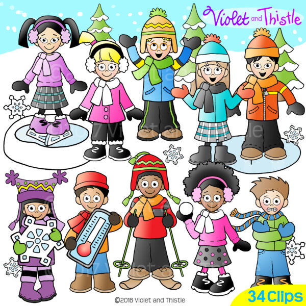 Winter Kid Clipart Kid Winter Ice Skating Cross Country Skiing Verb ...
