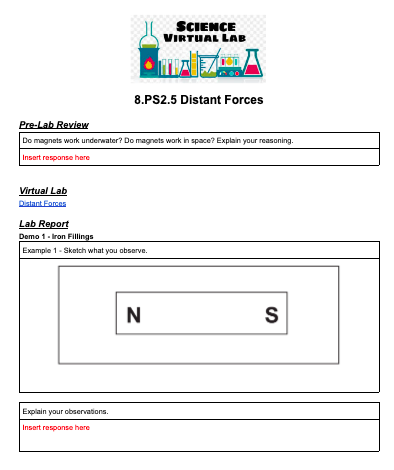8.PS2.5 Distant Forces Video Lab | Made By Teachers