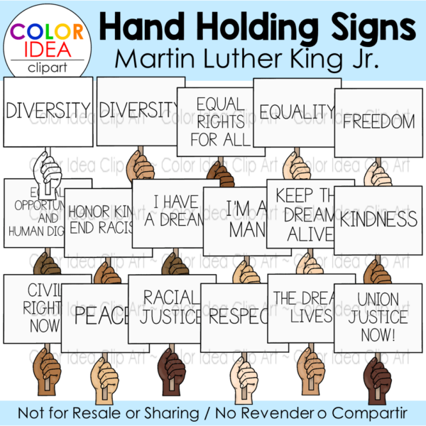Hand Holding Sign - Martin Luther King Jr. | Made By Teachers