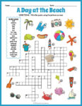 BEACH THEME DAY SUMMER Crossword Puzzle Worksheet Activity | Made By ...