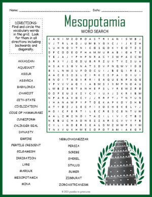 ANCIENT MESOPOTAMIA Civilization Word Search Puzzle Worksheet Activity ...