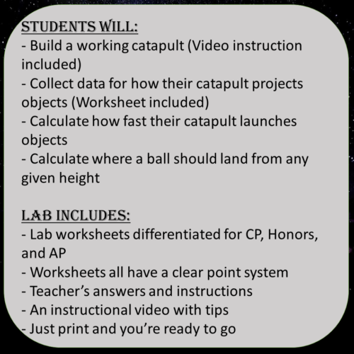 Projectile Motion: Catapult Project | Made By Teachers