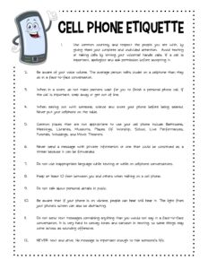 Cell Phone Etiquette Worksheet Packet | Made By Teachers