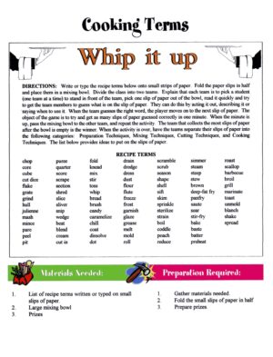 Cooking Terms Game / Activity | Made By Teachers