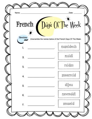 French Days of the Week Worksheet Packet | Made By Teachers