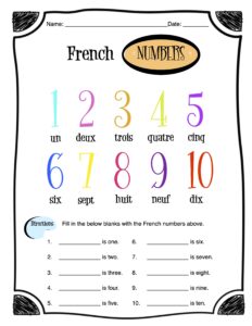 French Numbers Worksheet Packet | Made By Teachers