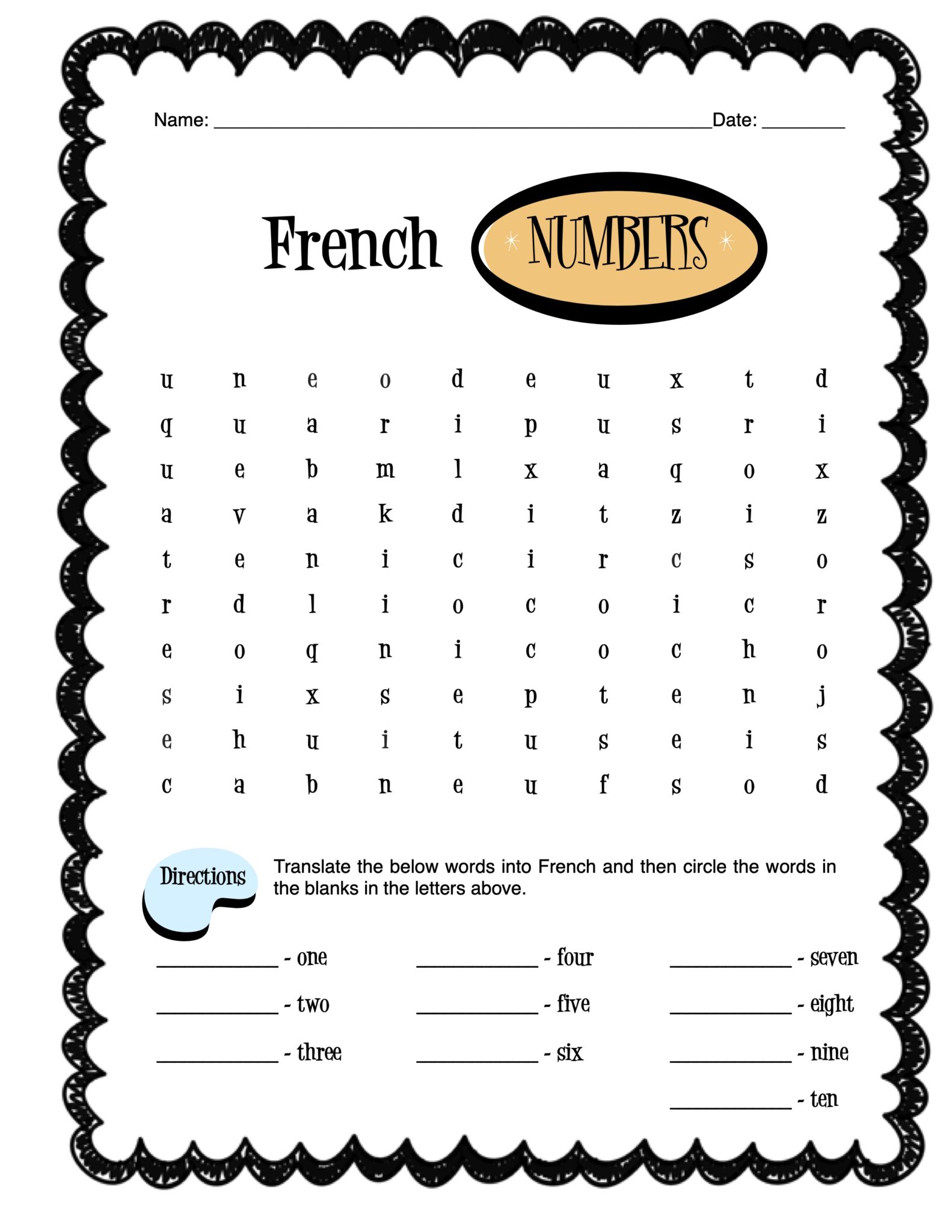 French Numbers Worksheet Packet | Made By Teachers
