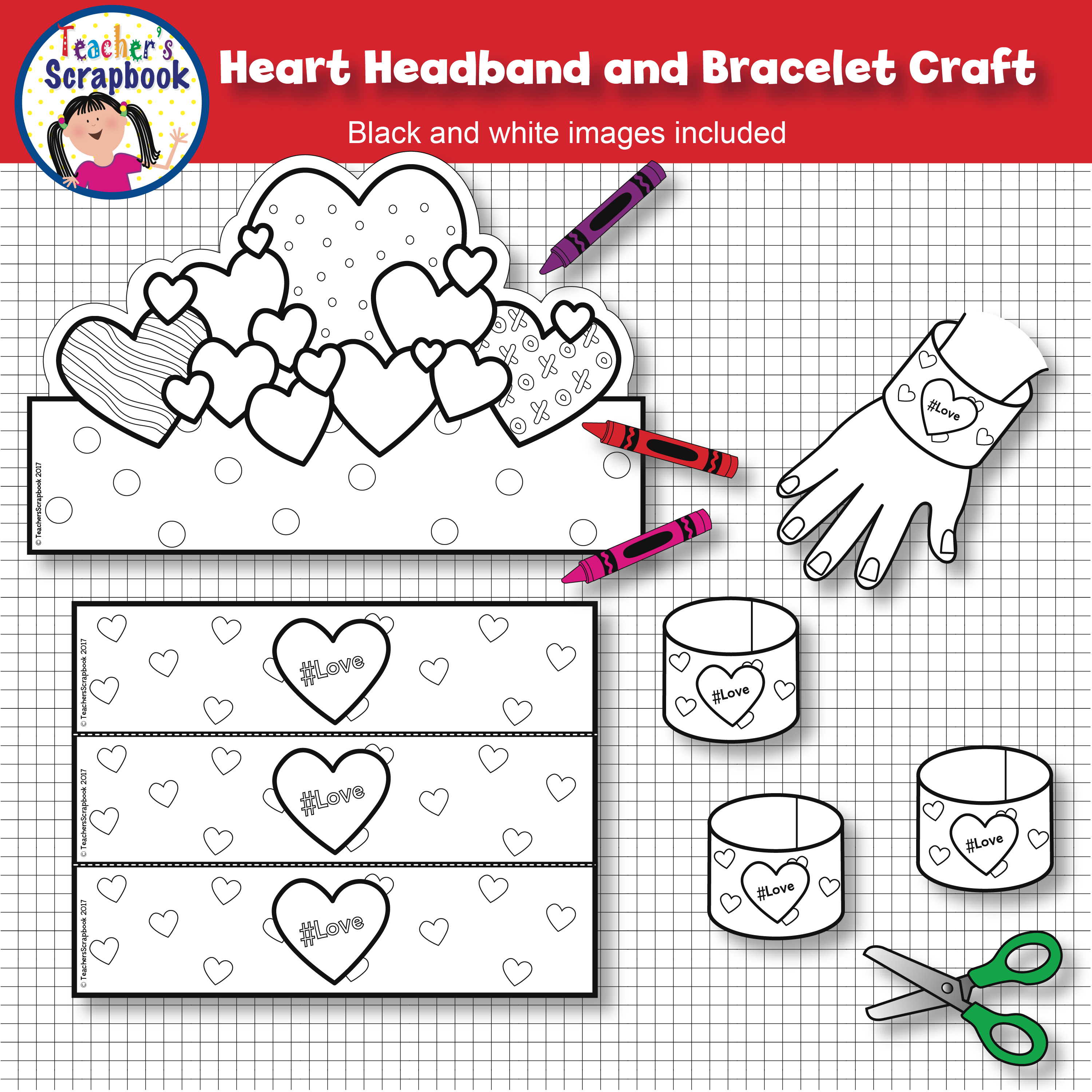 Heart Headband and Bracelet Craft Activity | Made By Teachers