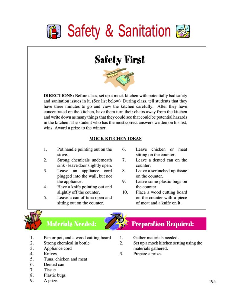 Safety & Sanitation In The Kitchen Lesson | Made By Teachers