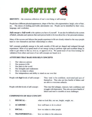 Self-Concept And Identity Lesson | Made By Teachers