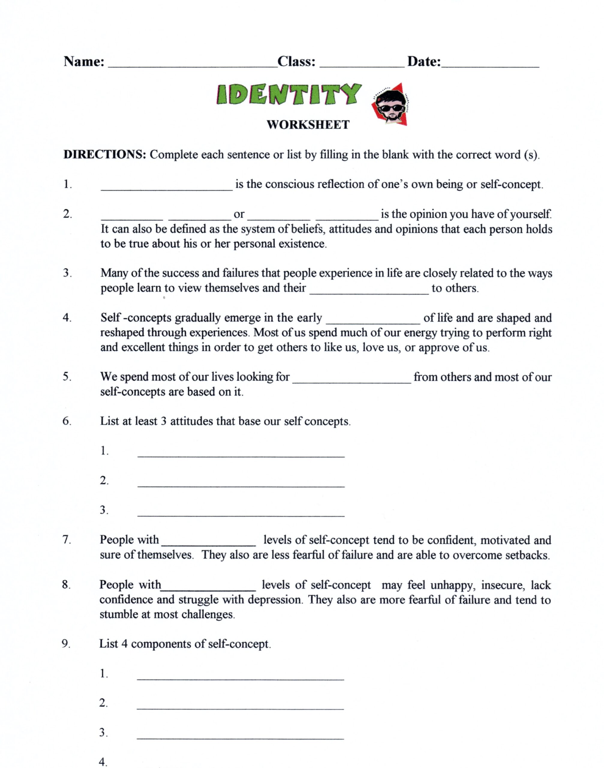 Self-Concept And Identity Lesson | Made By Teachers