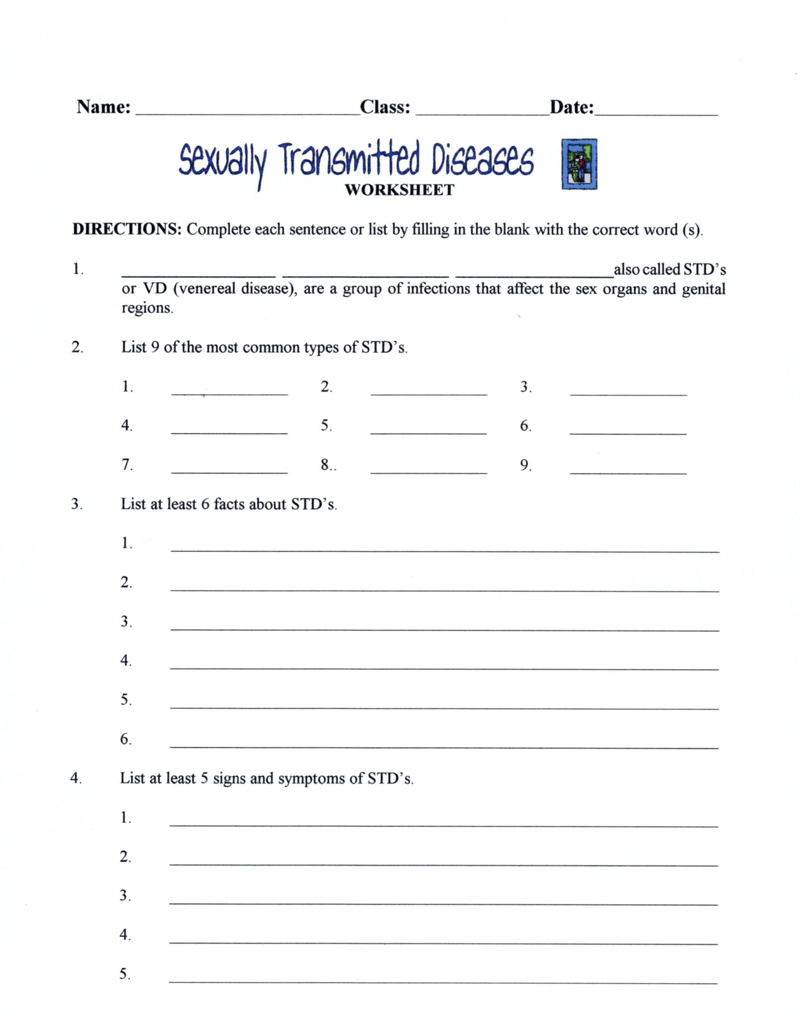 Sexually Transmitted Diseases (STDs) Lesson | Made By Teachers