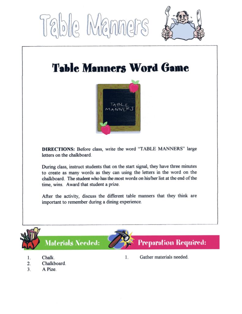 Table Manners Lesson | Made By Teachers