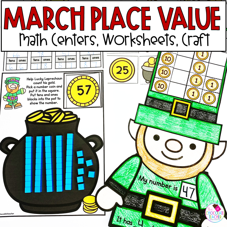 Place Value - Tens and Ones - March Math - St. Patrick's Day Craft ...