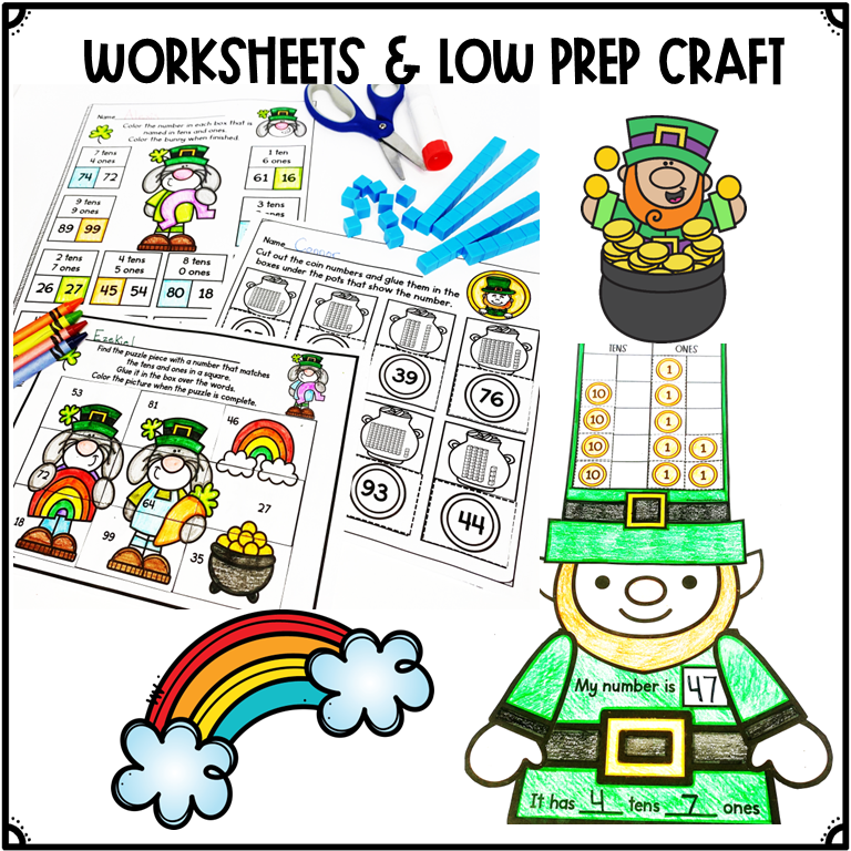Place Value - Tens and Ones - March Math - St. Patrick's Day Craft ...