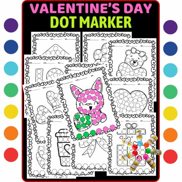 Valentine's Day Dot Markers Coloring Book For Kids,Paint daubers ...