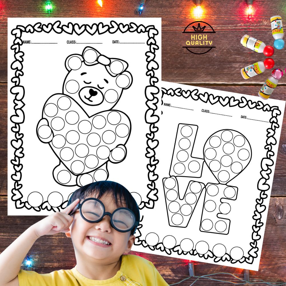 Valentine's Day Dot Markers Coloring Book For Kids,Paint daubers ...