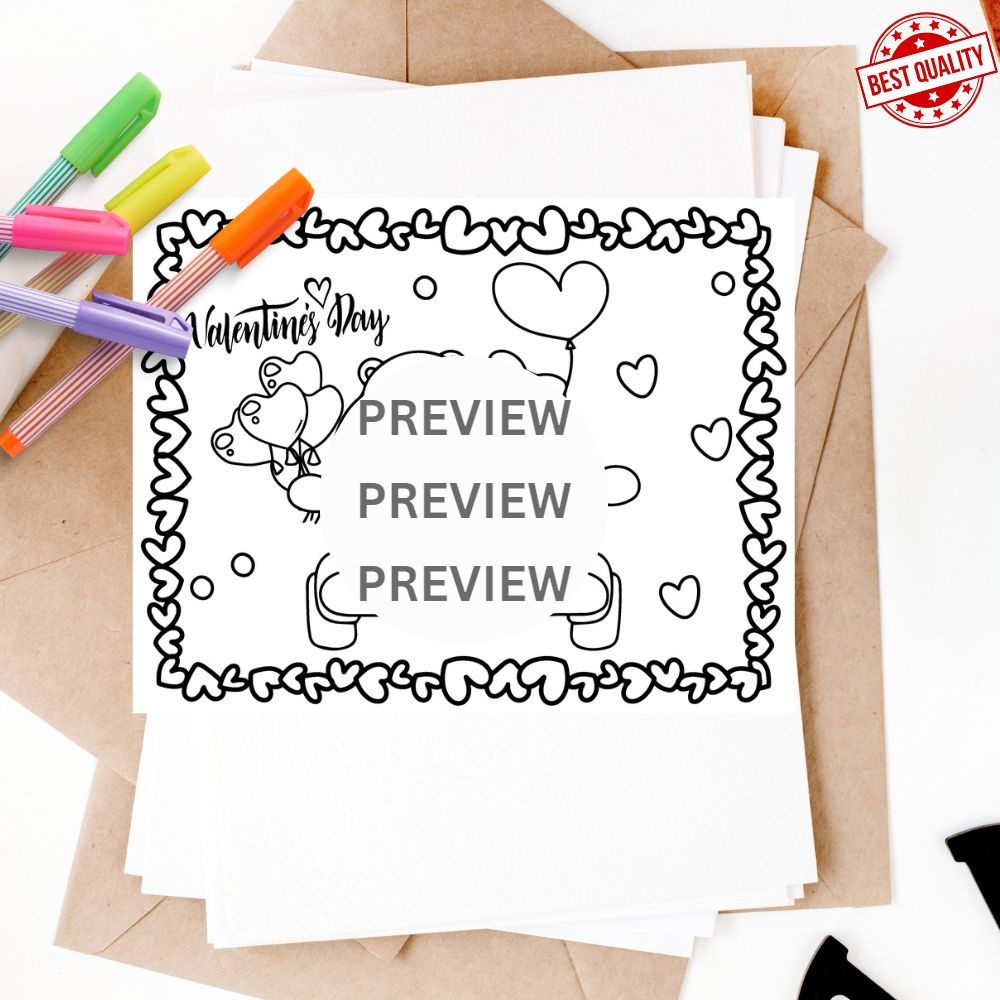 Cute Animals Valentine's Day Coloring Book For Kids,Mindfulness Stress ...