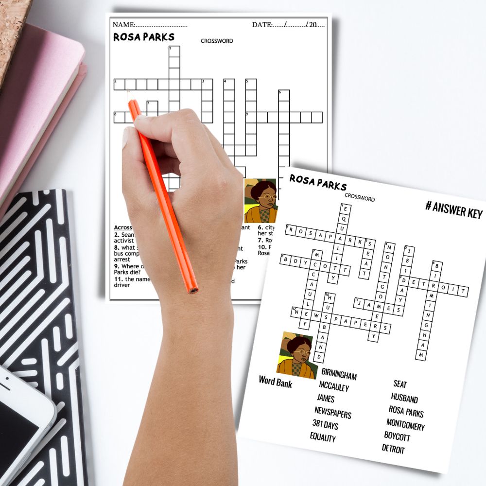 Rosa Parks Games Worksheets Women's History Month Activity | Made By ...
