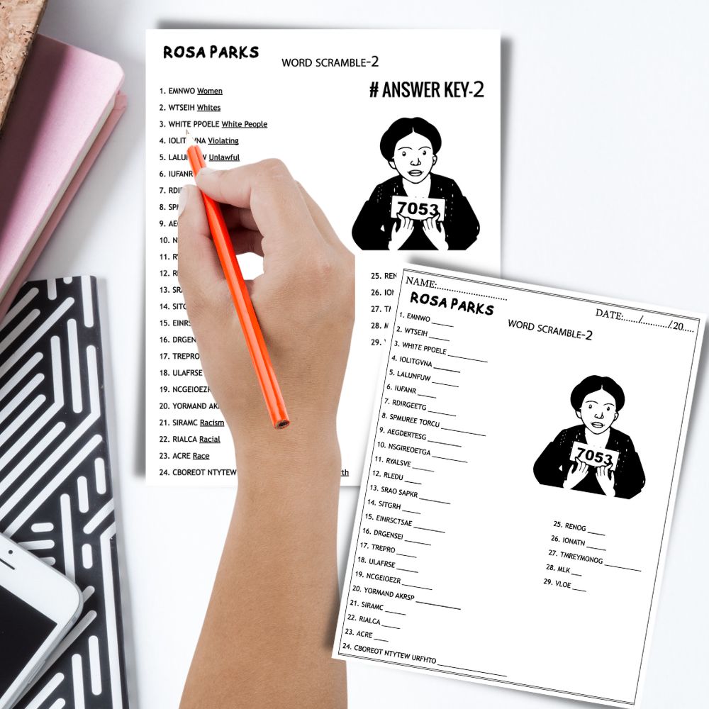 Rosa Parks Games Worksheets Women's History Month Activity | Made By ...