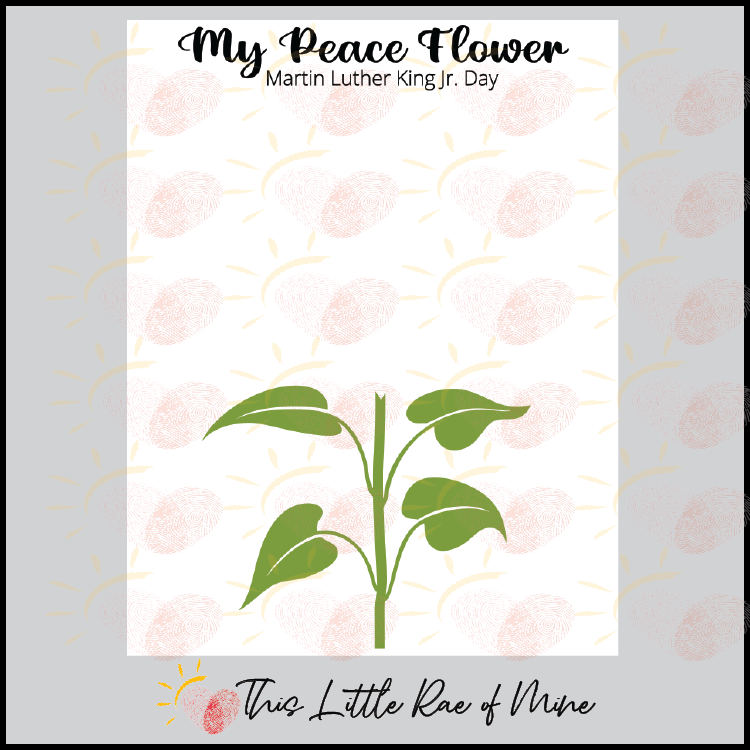 Peace Flower - MLK Day - Martin Luther King Jr - handprint Art ...