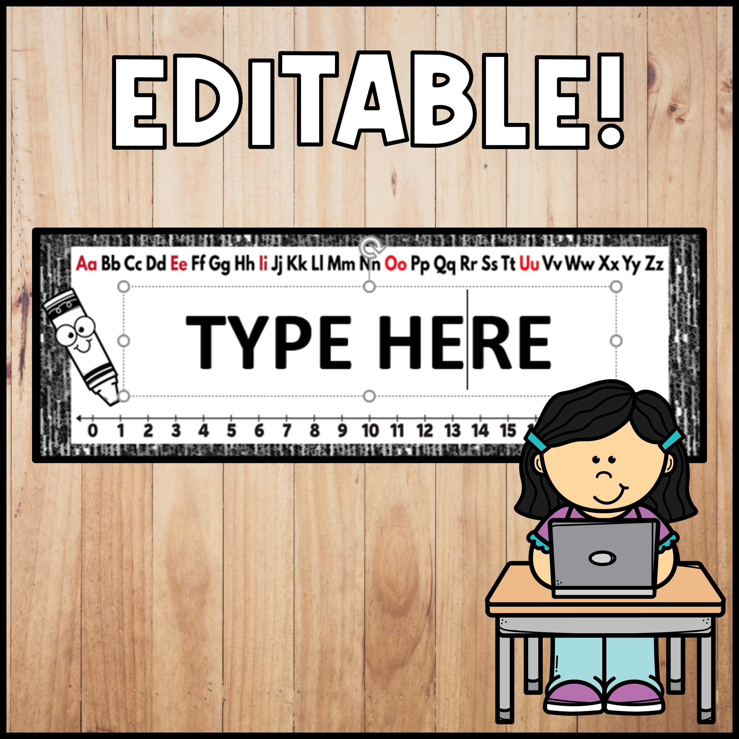 EDITABLE Desk Name Plates | FREE Crayon Theme | Made By Teachers
