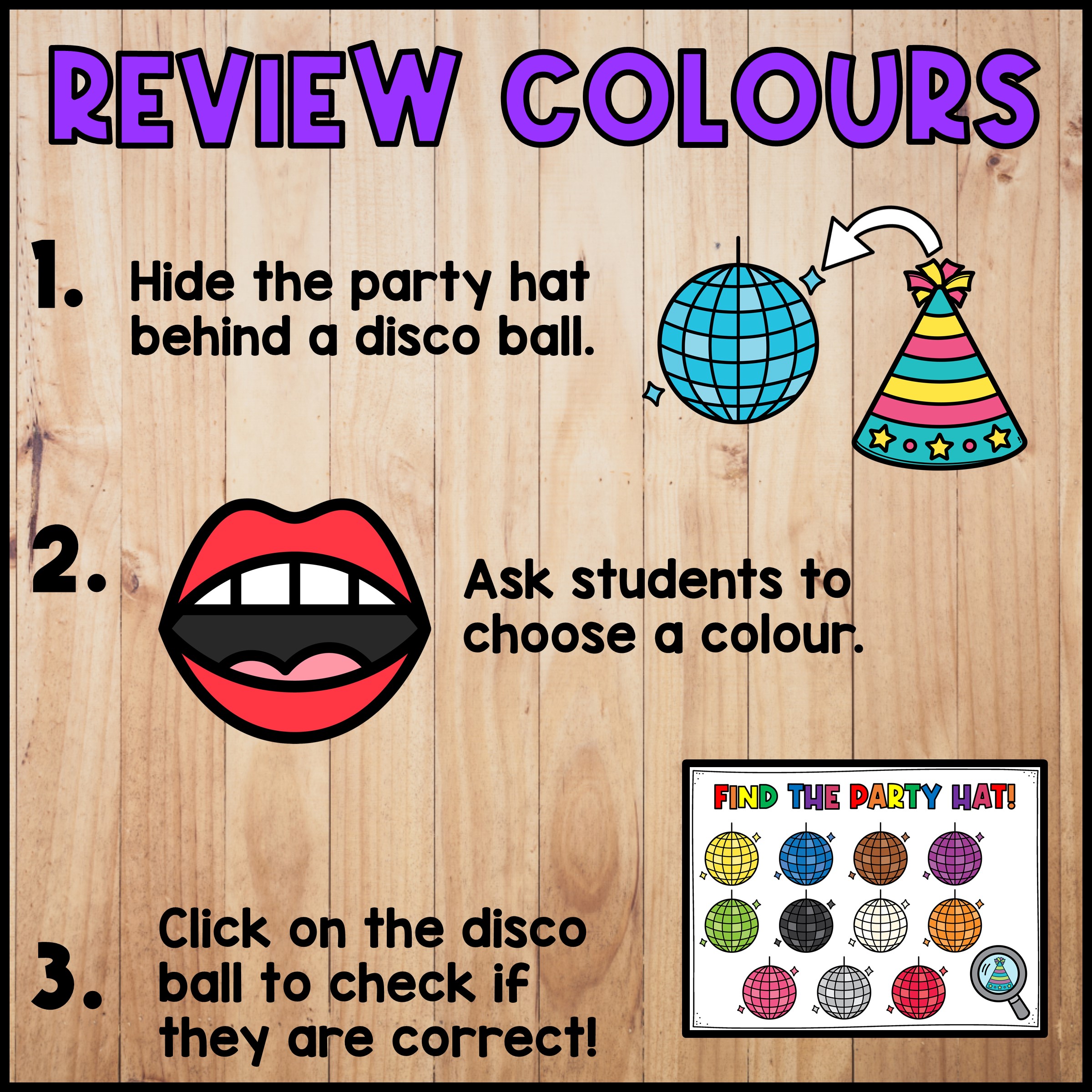 FREE Digital Hide & Seek | Find the Party Hat | New Year Color Review ...