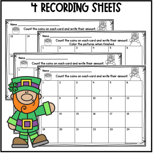 Counting Coins - St. Patrick's Day Math - Write the Room | Made By Teachers