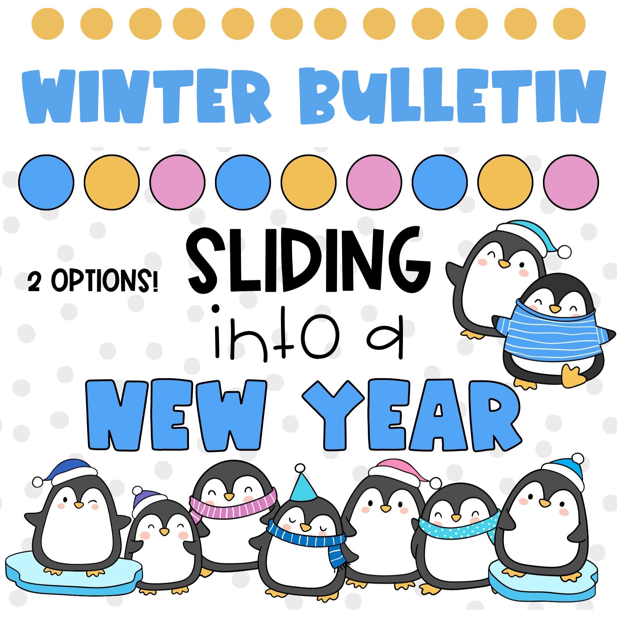 Winter and New Year Bulletin Board and Winter Door Decor Kit | Made By ...
