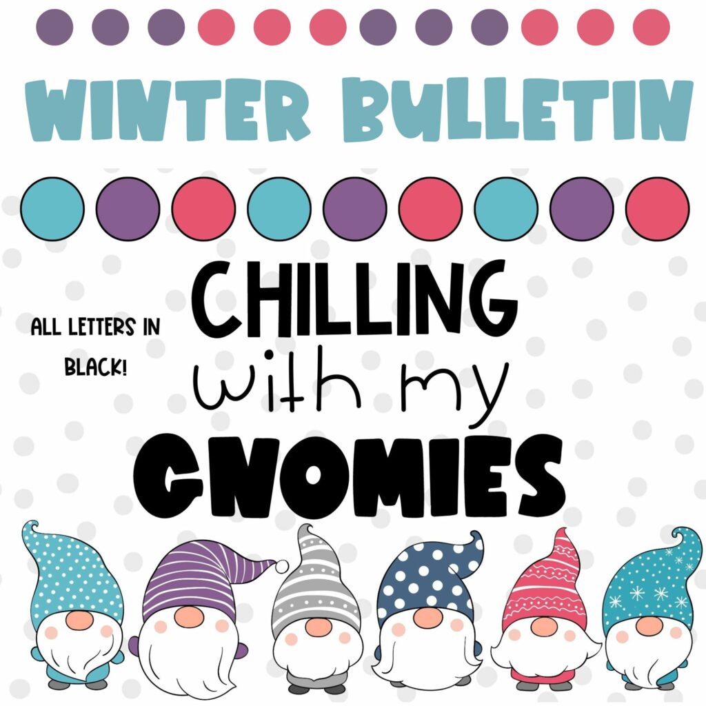 Winter Gnomes Bulletin Board and Winter Door Decor Kit | Made By Teachers