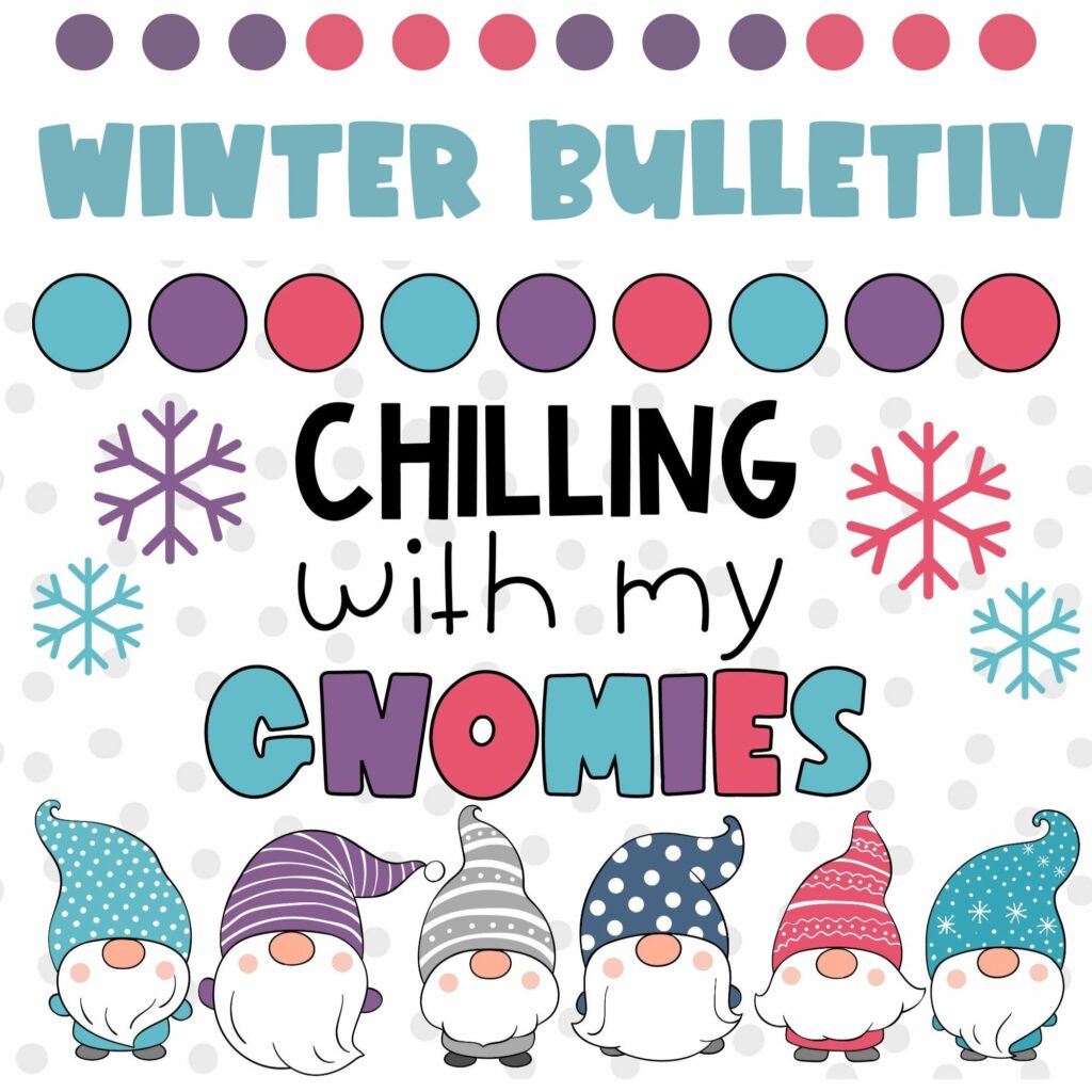 Winter Gnomes Bulletin Board and Winter Door Decor Kit | Made By Teachers