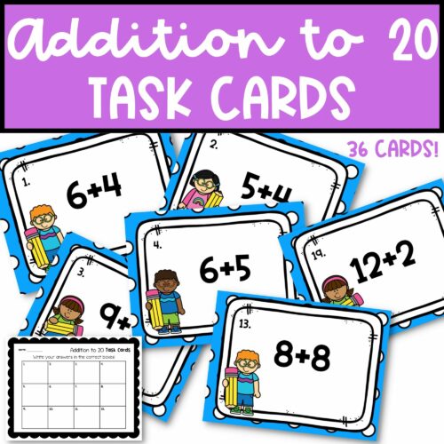 Addition to 20 Task Cards and Math Center Activity | Made By Teachers