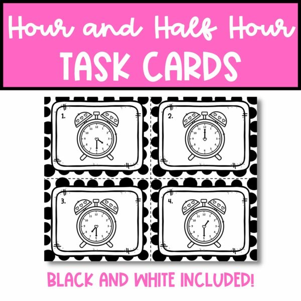 Telling Time to the Hour and Half Hour Task Cards and Math Center ...