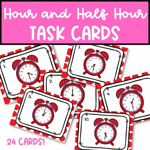 Telling Time to the Hour and Half Hour Task Cards and Math Center ...