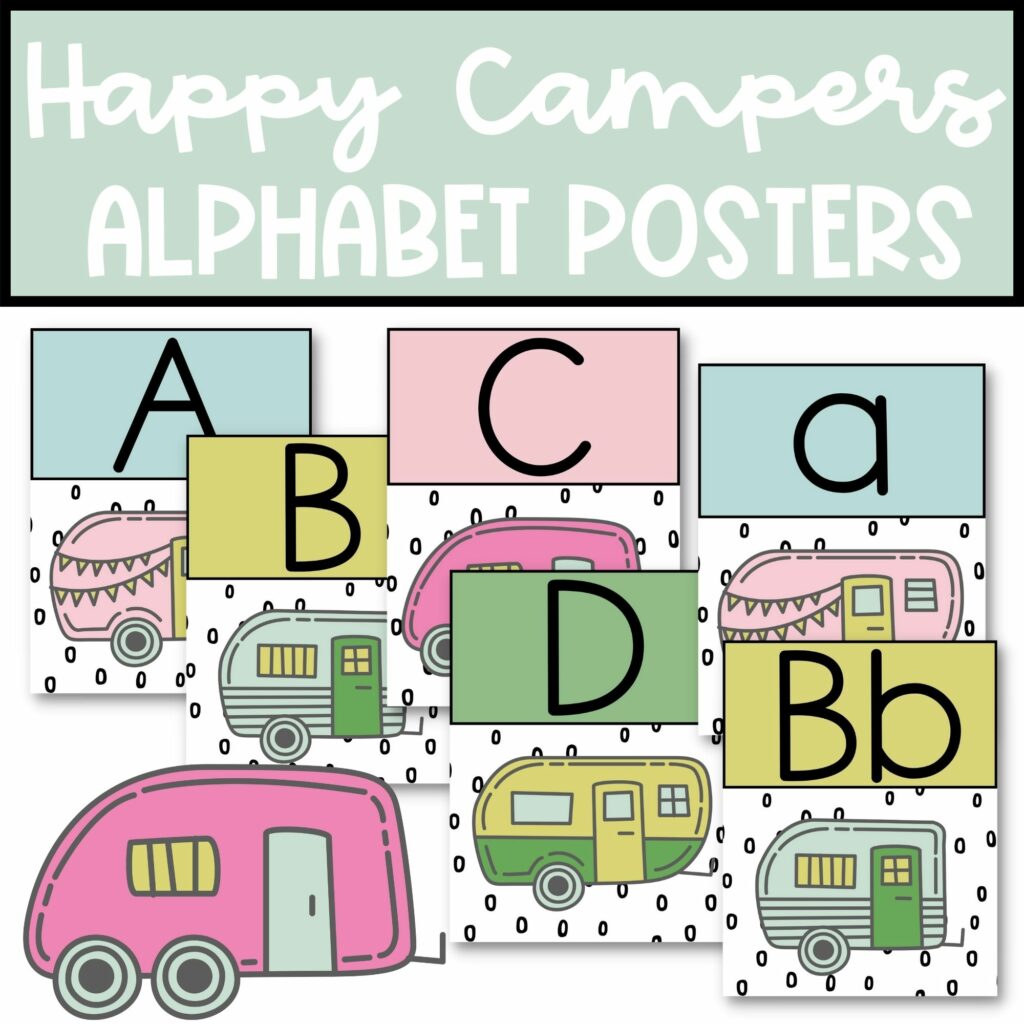 Happy Campers Classroom Decor: Alphabet Posters | Made By Teachers