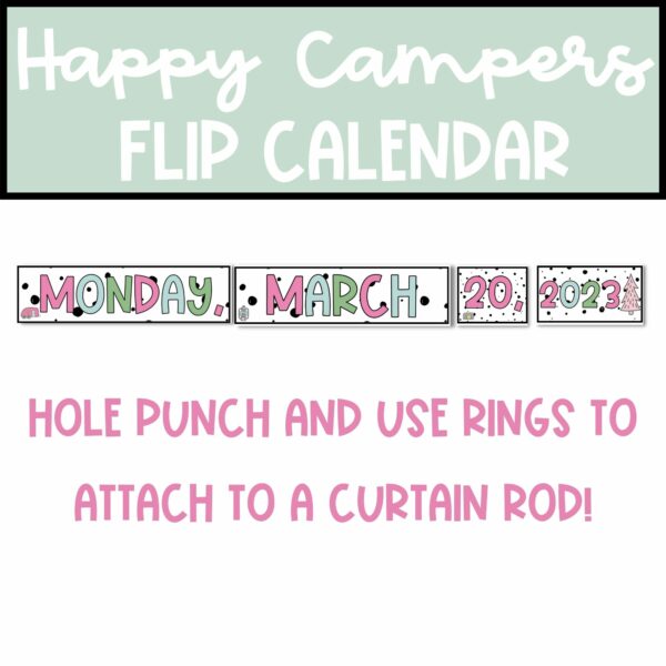 Happy Campers Classroom Decor: Flip Calendar | Made By Teachers