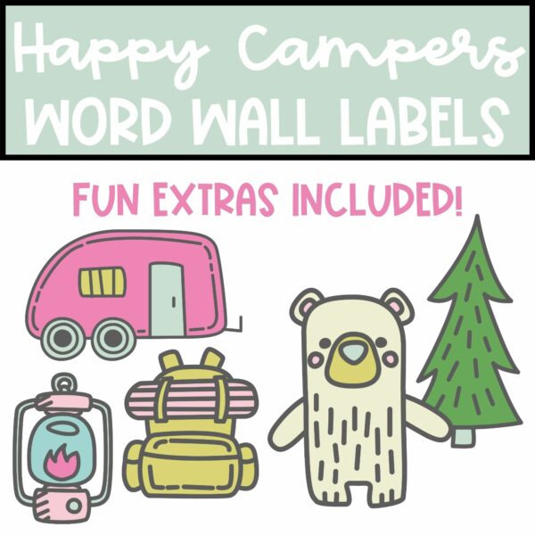 Happy Campers Classroom Decor: EDITABLE Word Wall Labels | Made By Teachers