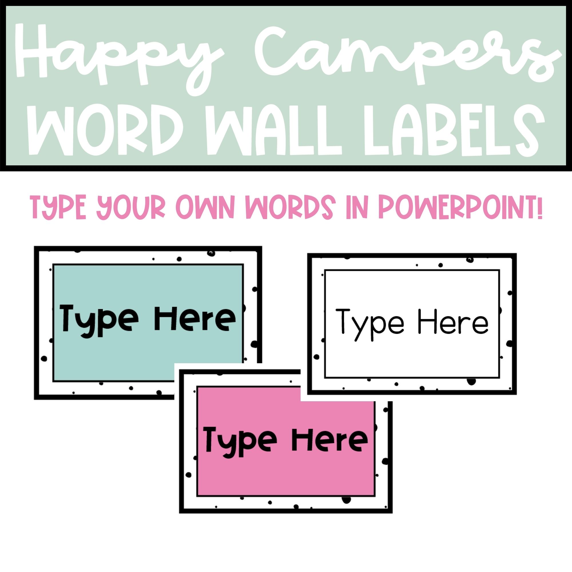 Happy Campers Classroom Decor: EDITABLE Word Wall Labels | Made By Teachers