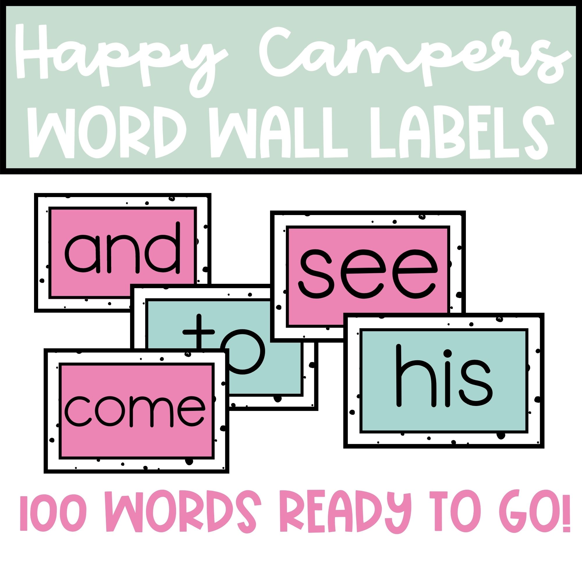 Happy Campers Classroom Decor: EDITABLE Word Wall Labels | Made By Teachers