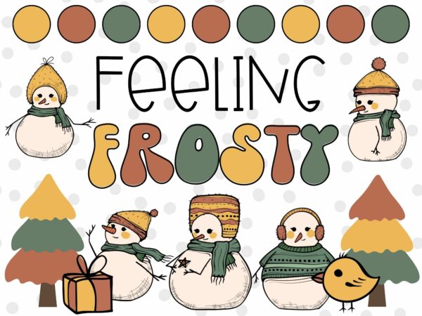 Retro Winter Bulletin Board and Boho Winter Door Decor Kit | Made By ...