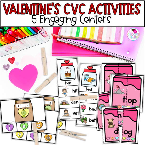 CVC Words - Phonics Practice - Word Families - Rhyming - Valentine's ...