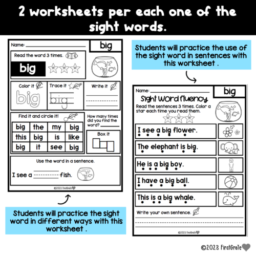 Pre Primer Dolch Sight Words. Flashcards and Worksheets | Made By Teachers