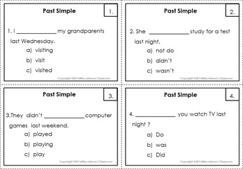 Past Simple Task Cards | Made By Teachers