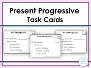 Present Progressive Task Cards | Made By Teachers