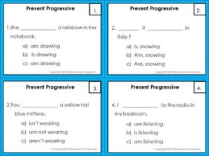 Present Progressive Task Cards | Made By Teachers