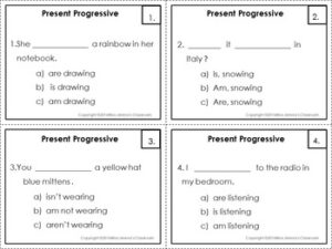 Present Progressive Task Cards | Made By Teachers