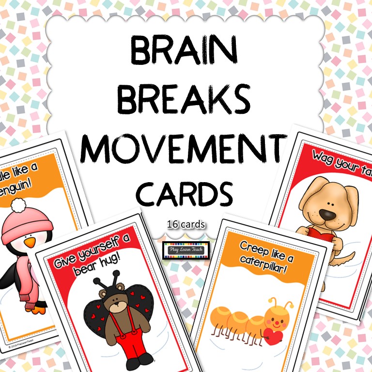 Brain Breaks Movement Cards | Friendship Valentine's Day | Made By Teachers