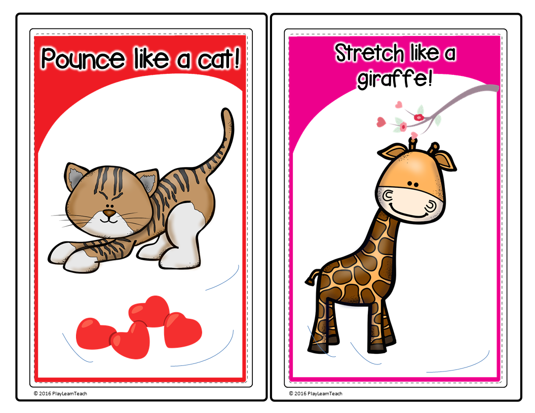 Brain Breaks Movement Cards | Friendship Valentine's Day | Made By Teachers
