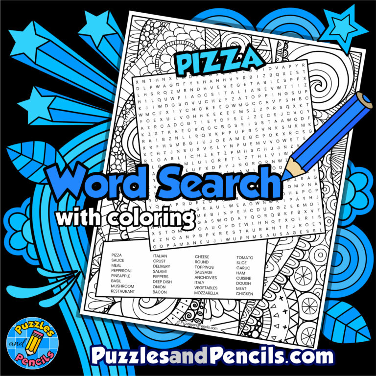 Pizza Word Search Puzzle Activity Page | Pizza Day Wordsearch | Made By ...